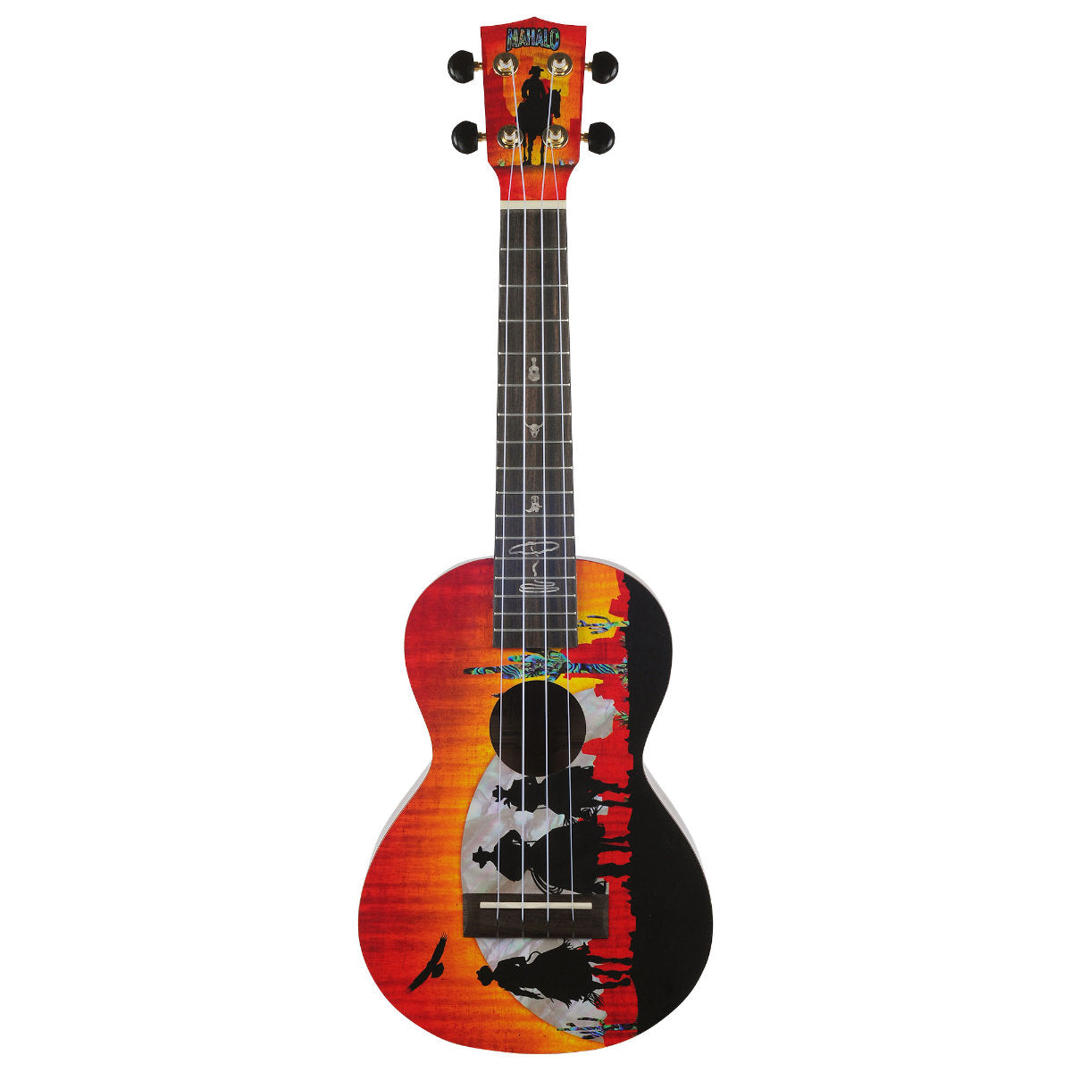 Mahalo MA2WW Artists Elite Series Concert Ukulele - Wild West Motif ...