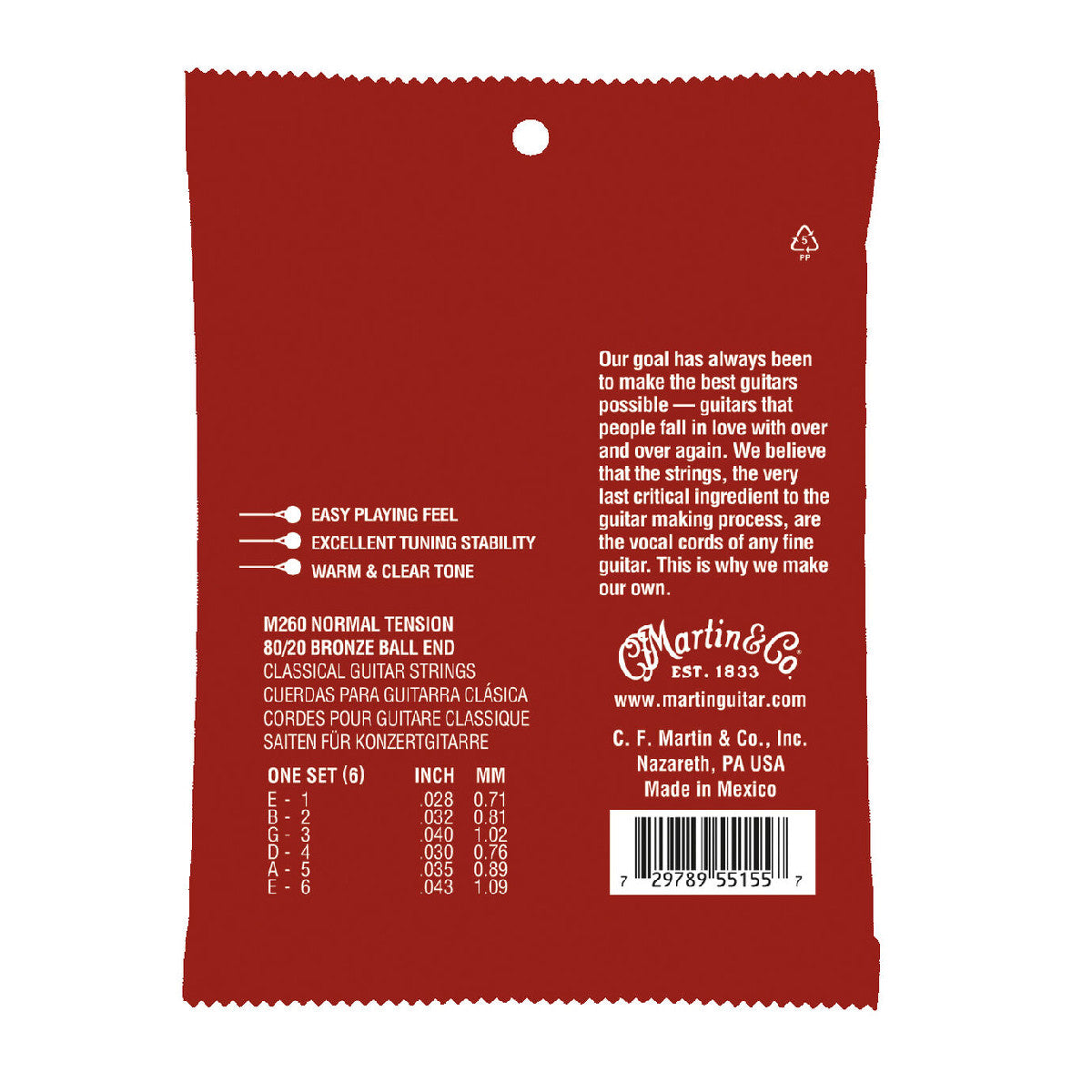 Martin Ball End Classical Guitar Strings - Normal Tension - 80/20 Bron ...
