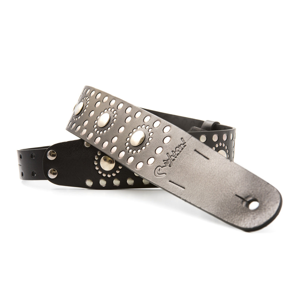 Righton! Go Magic Thunderstruck Leather 2.3 in. Guitar Strap - Black ...