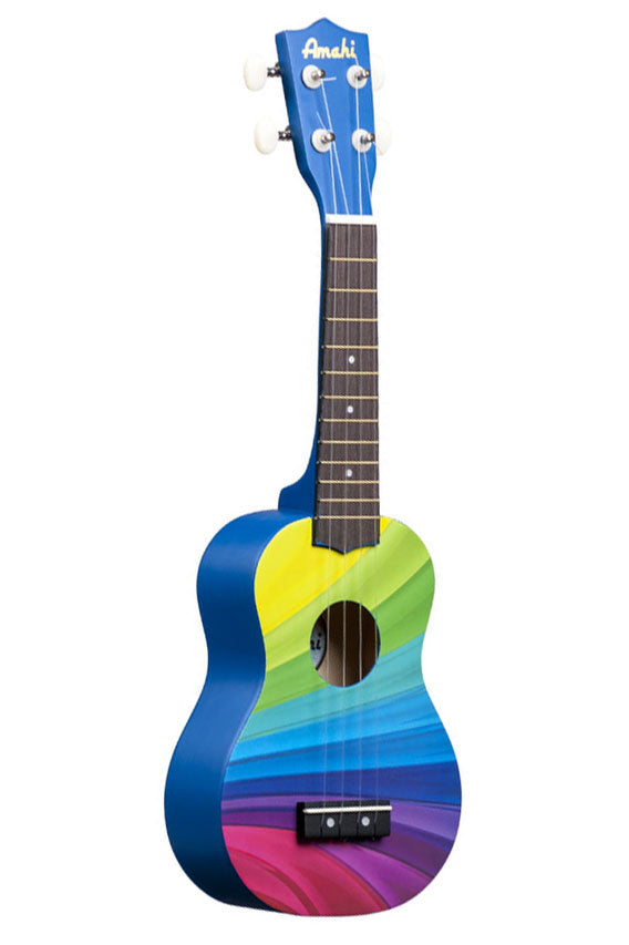 Amahi DDUK10 Soprano Ukulele with Wavy Rainbow Design – Bananas At ...